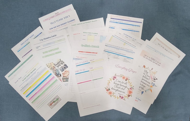 Christian Themed Colorful Planner Pages With Encouraging Bible Verses ...