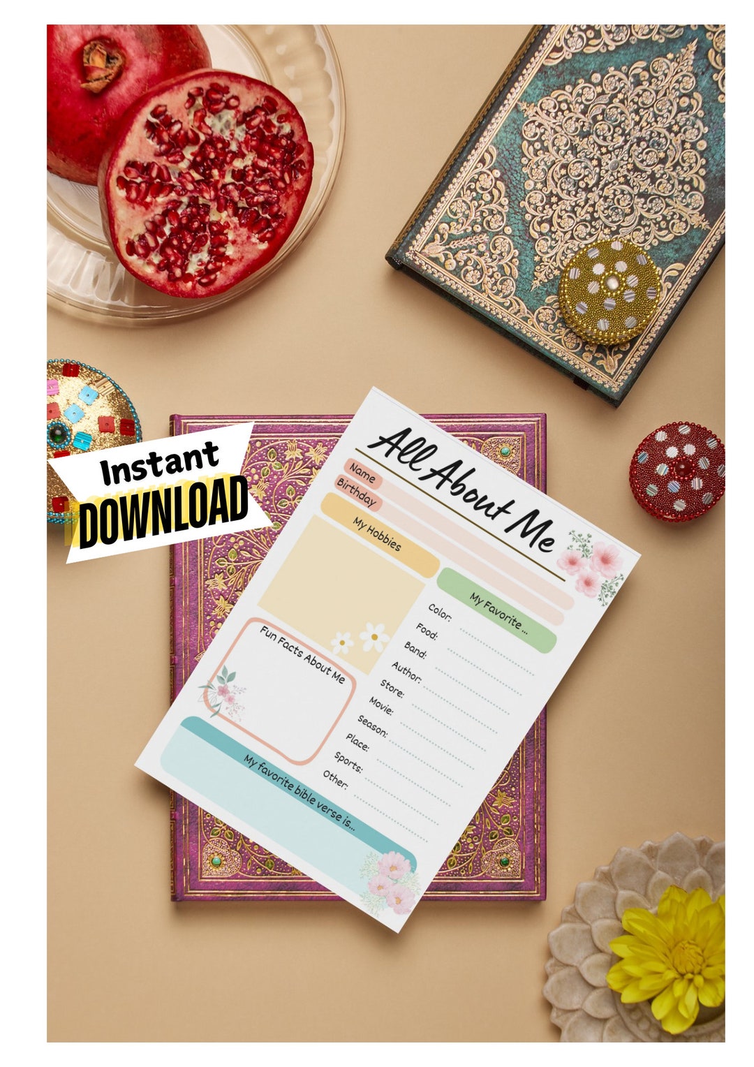 All About Me Printable Worksheet, Christian, Small Group Activity, Self ...