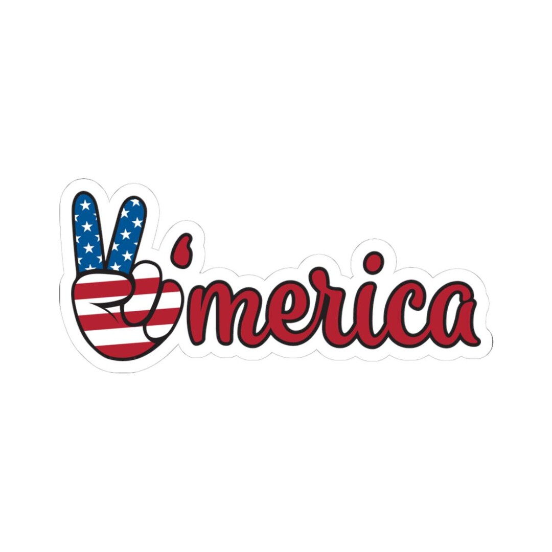 America Peace Sign Sticker | Kiss-cut Sticker, American Flag Design - Etsy