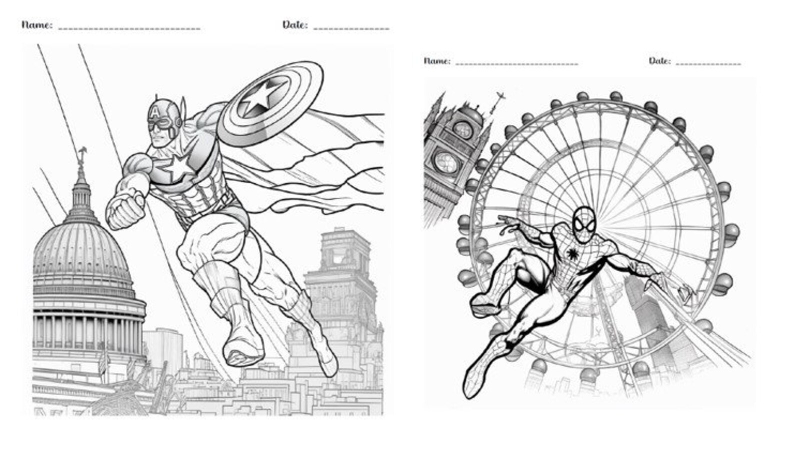 Superhero Adventure in London: an Exciting Children's Coloring Book - Etsy