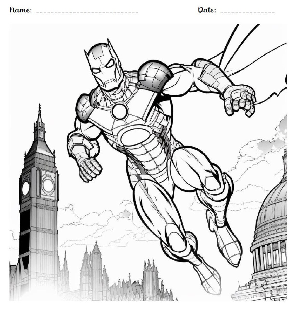 Superhero Adventure in London: an Exciting Children's Coloring Book - Etsy