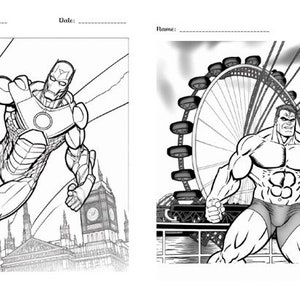 Superhero Adventure in London: an Exciting Children's Coloring Book - Etsy