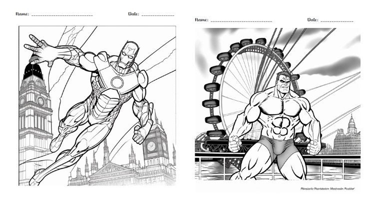 Superhero Adventure in London: an Exciting Children's Coloring Book - Etsy