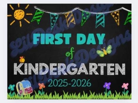 First Day of Kindergarten Sign, PRINTABLE First Day of School Sign ...