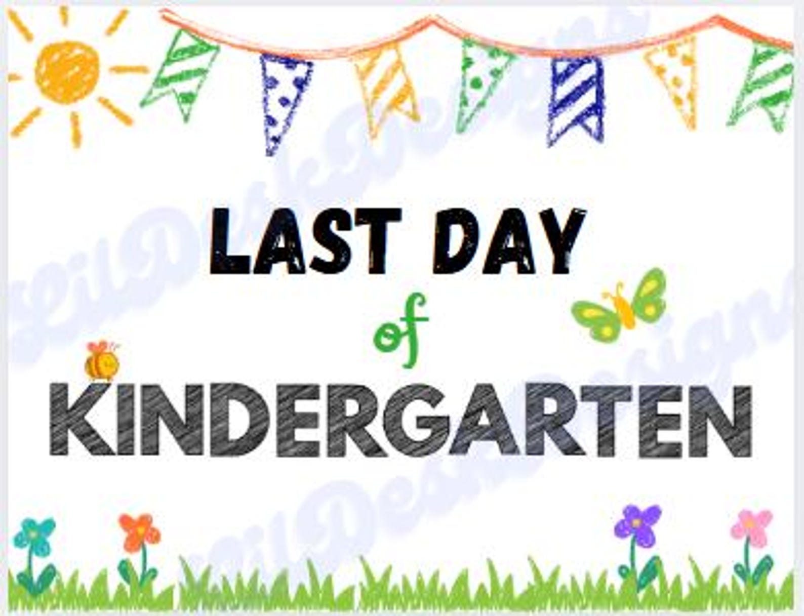 First Day of Kindergarten Sign, PRINTABLE First Day of School Sign ...