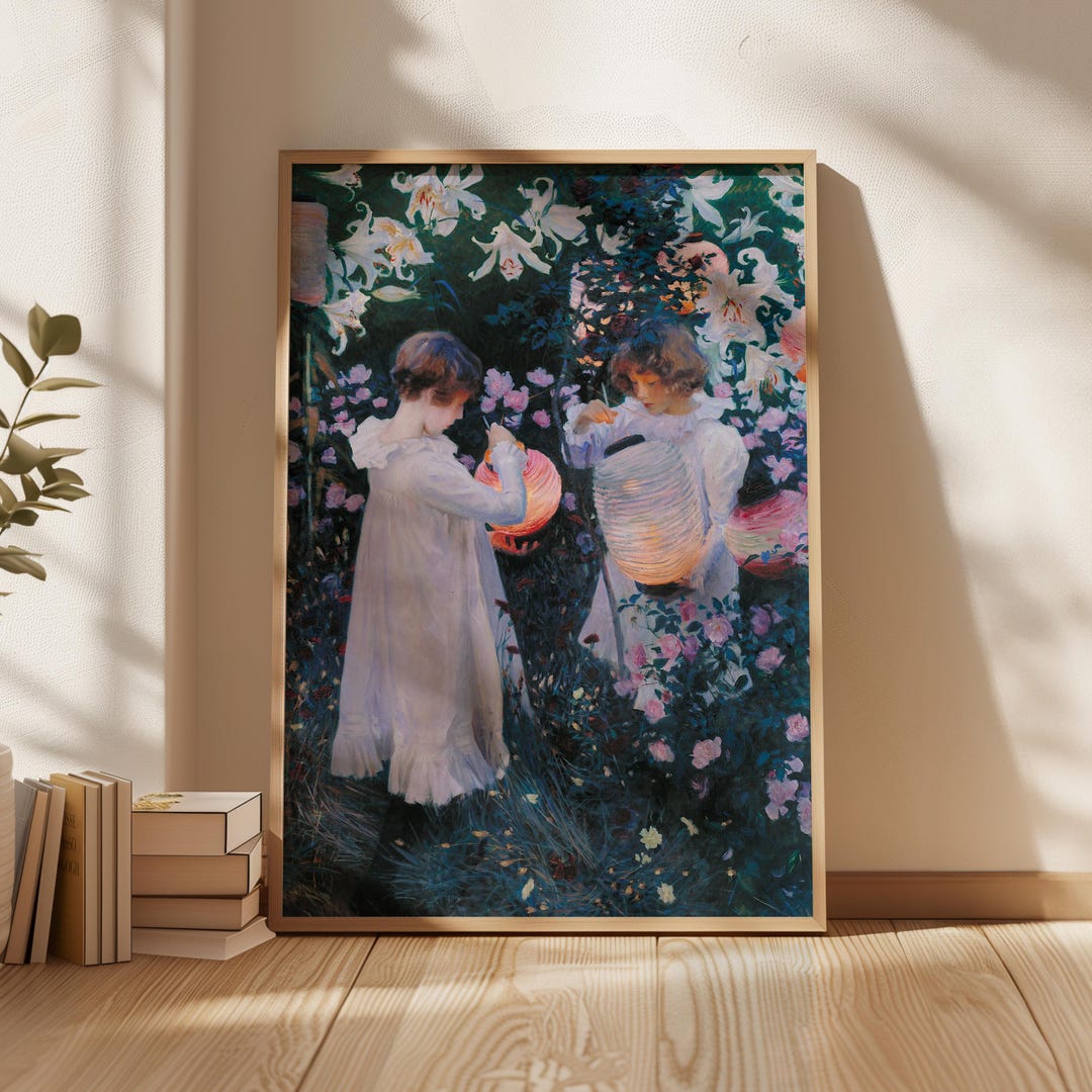 John Singer Sargent - Carnation, Lily, Lily, Rose Print - Girls in ...