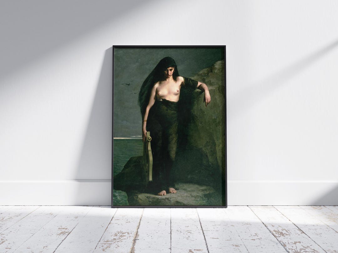 Sappho by Charles Auguste Mengin Fine Art Poster, Mythical Artwork ...