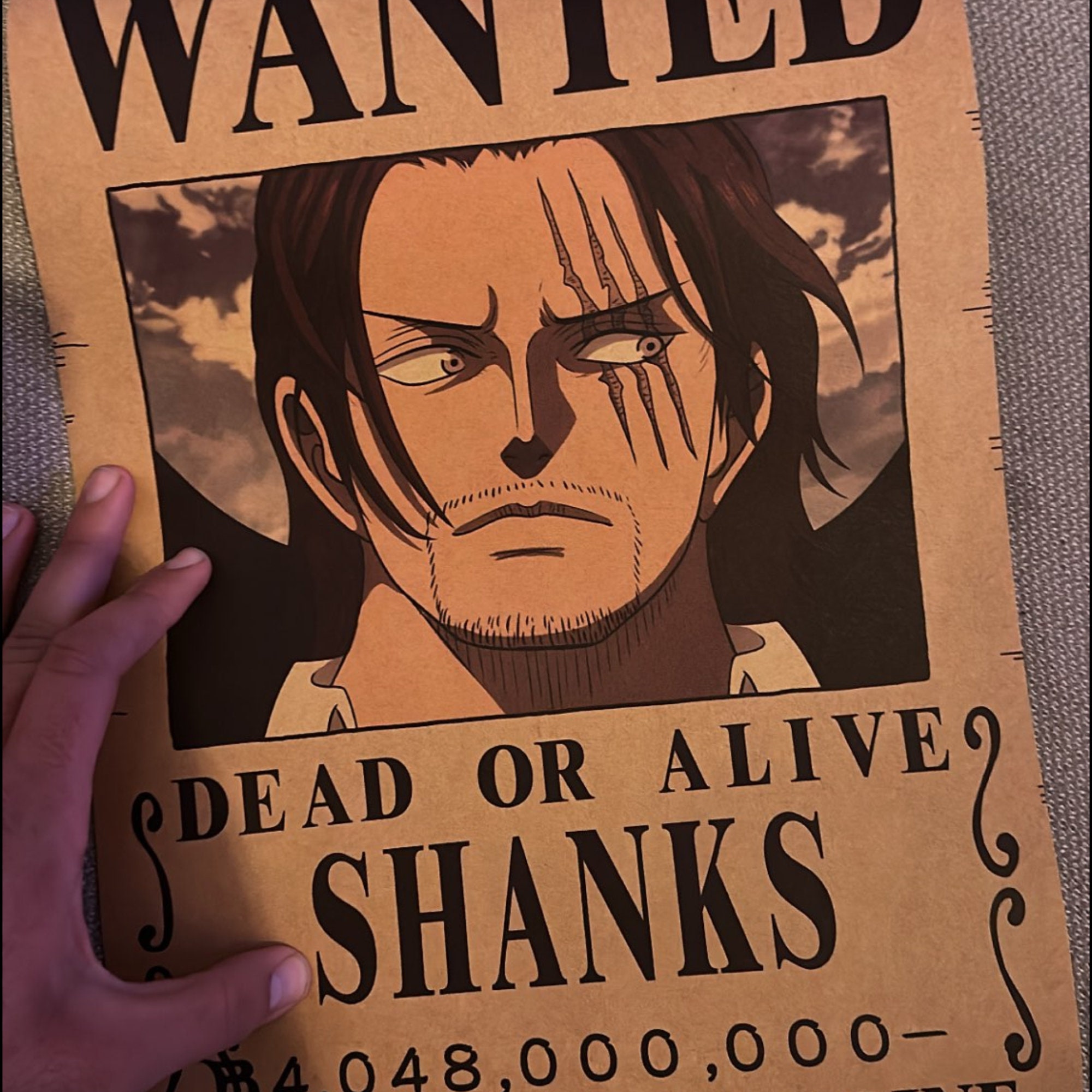 One Piece Wanted Bounty 3 Billion Poster Luffy Joyboy Four Emperors Kid ...