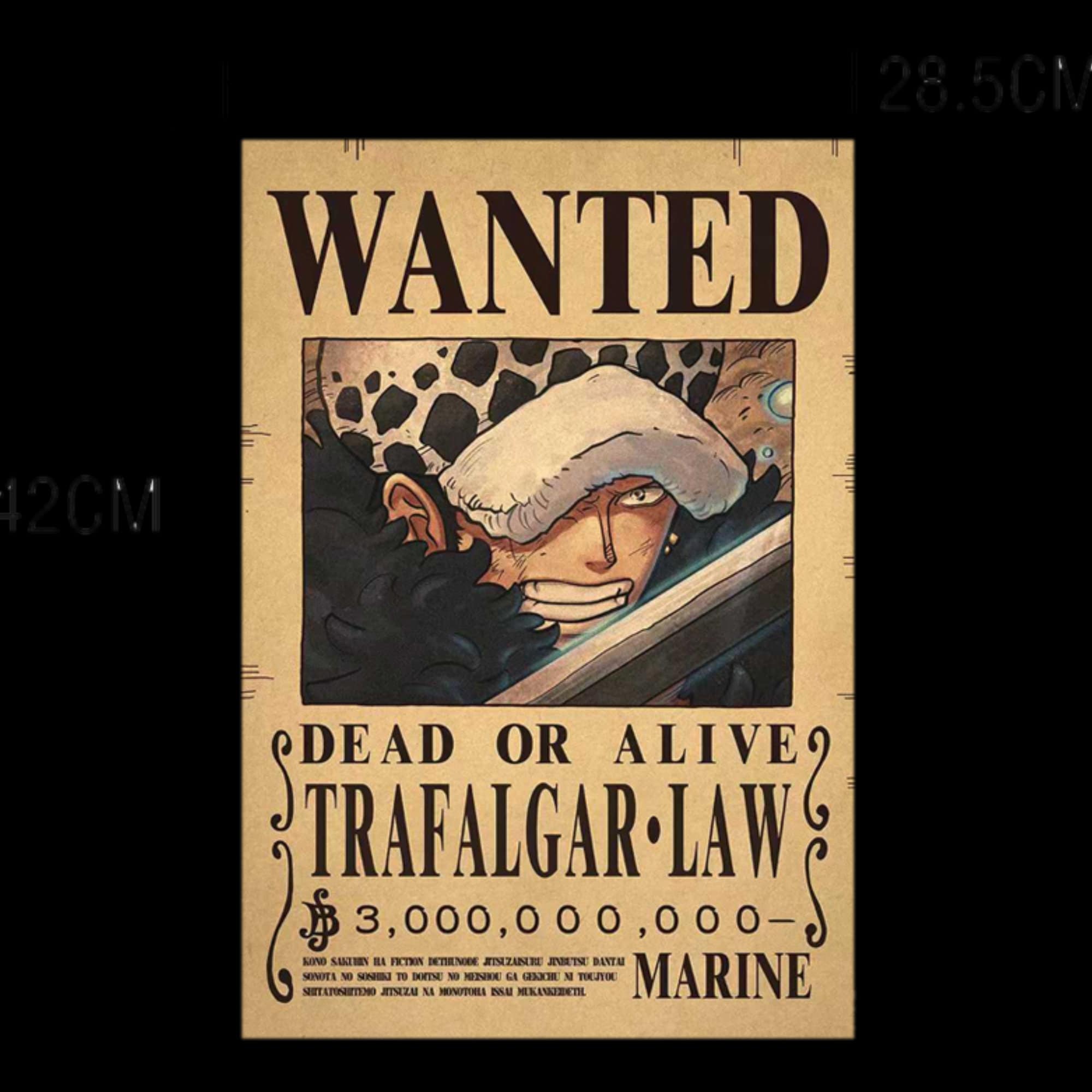 One Piece Wanted Bounty 3 Billion Poster Luffy Joyboy Four Emperors Kid ...