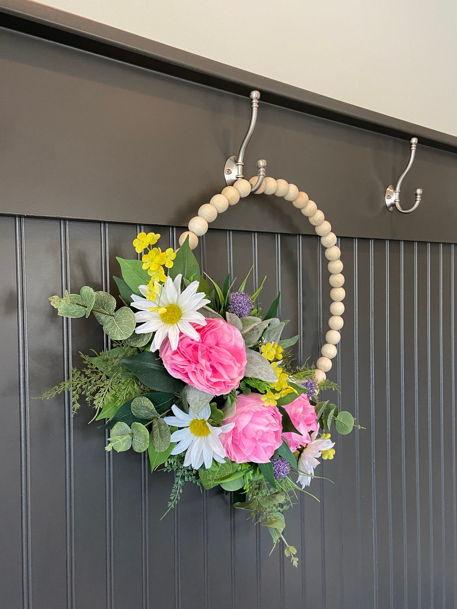 Spring Wreath - Spring Beaded Wreath - Spring Door Wreath - Beaded ...