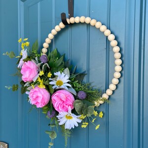 Spring Wreath - Spring Beaded Wreath - Spring Door Wreath - Beaded ...