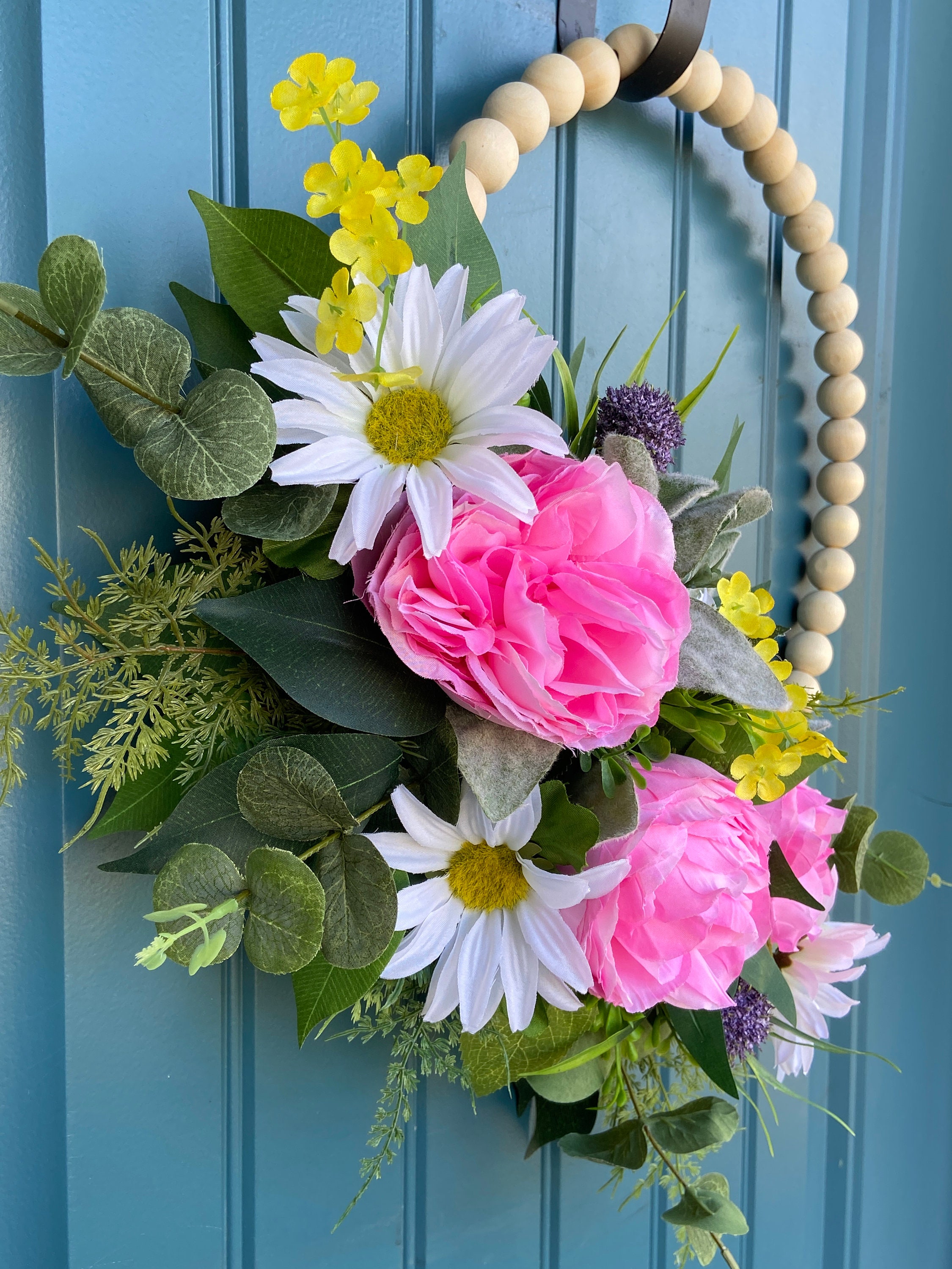 Spring Wreath - Spring Beaded Wreath - Spring Door Wreath - Beaded ...