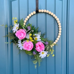 Spring Wreath - Spring Beaded Wreath - Spring Door Wreath - Beaded ...