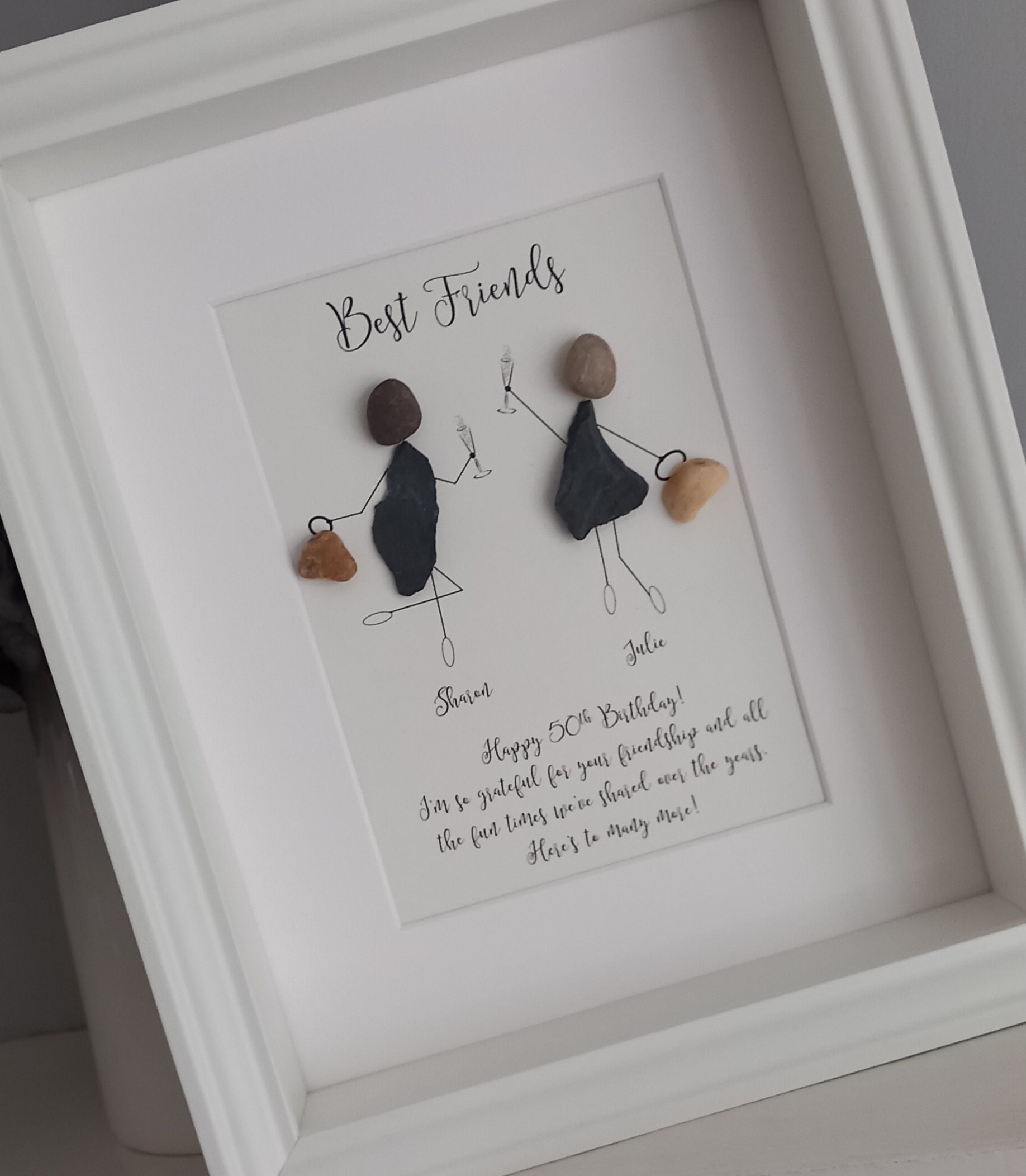 Best Friend Personalised Birthday Pebble Picture 18th 21st 30th 40th ...