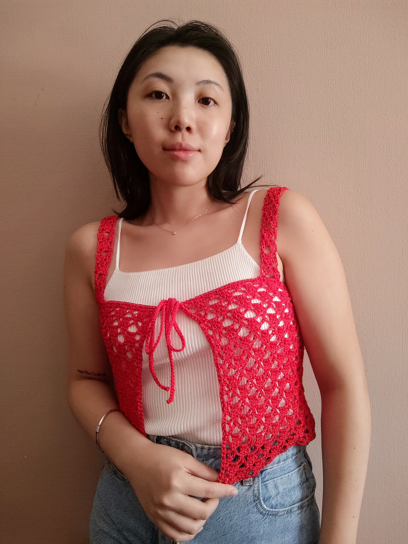 Lace Tie-up Vest Top Digital Crochet Pattern - Etsy