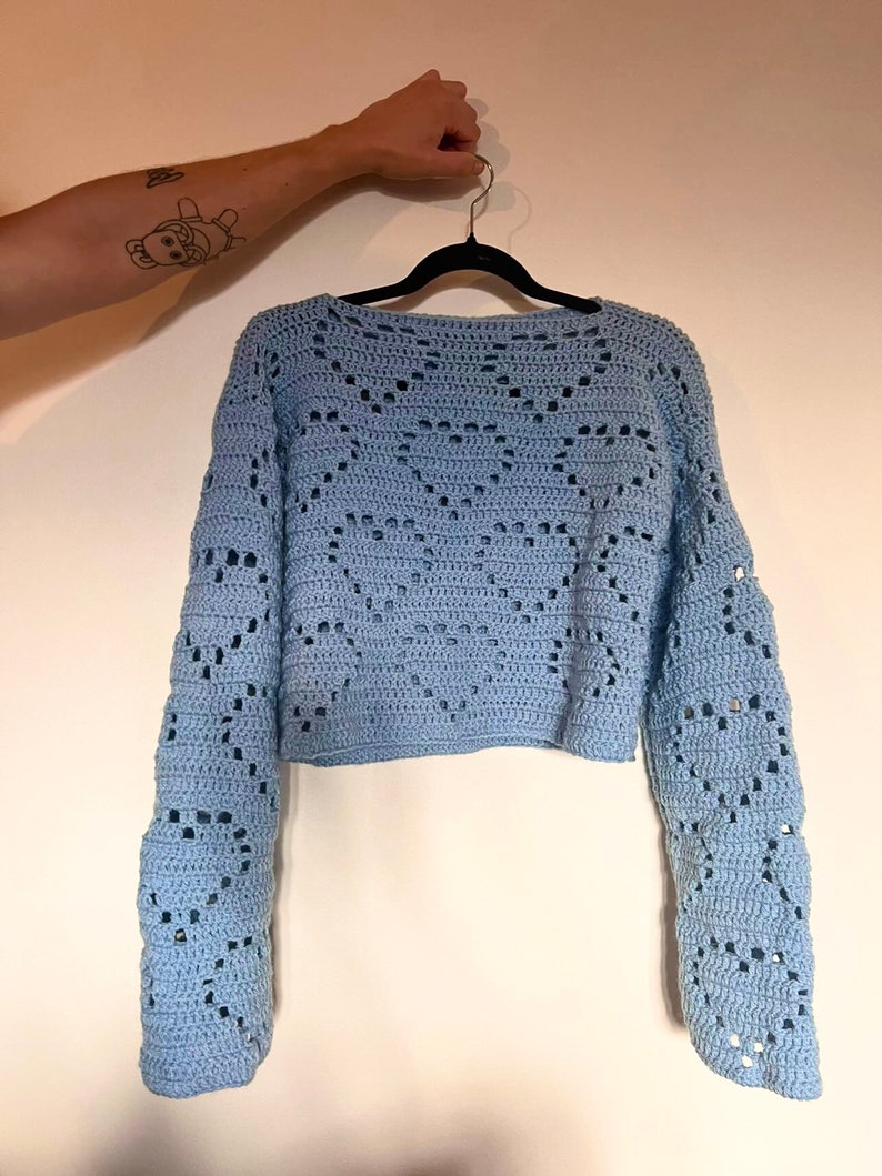 Heart Print Top Crochet Pattern - Etsy