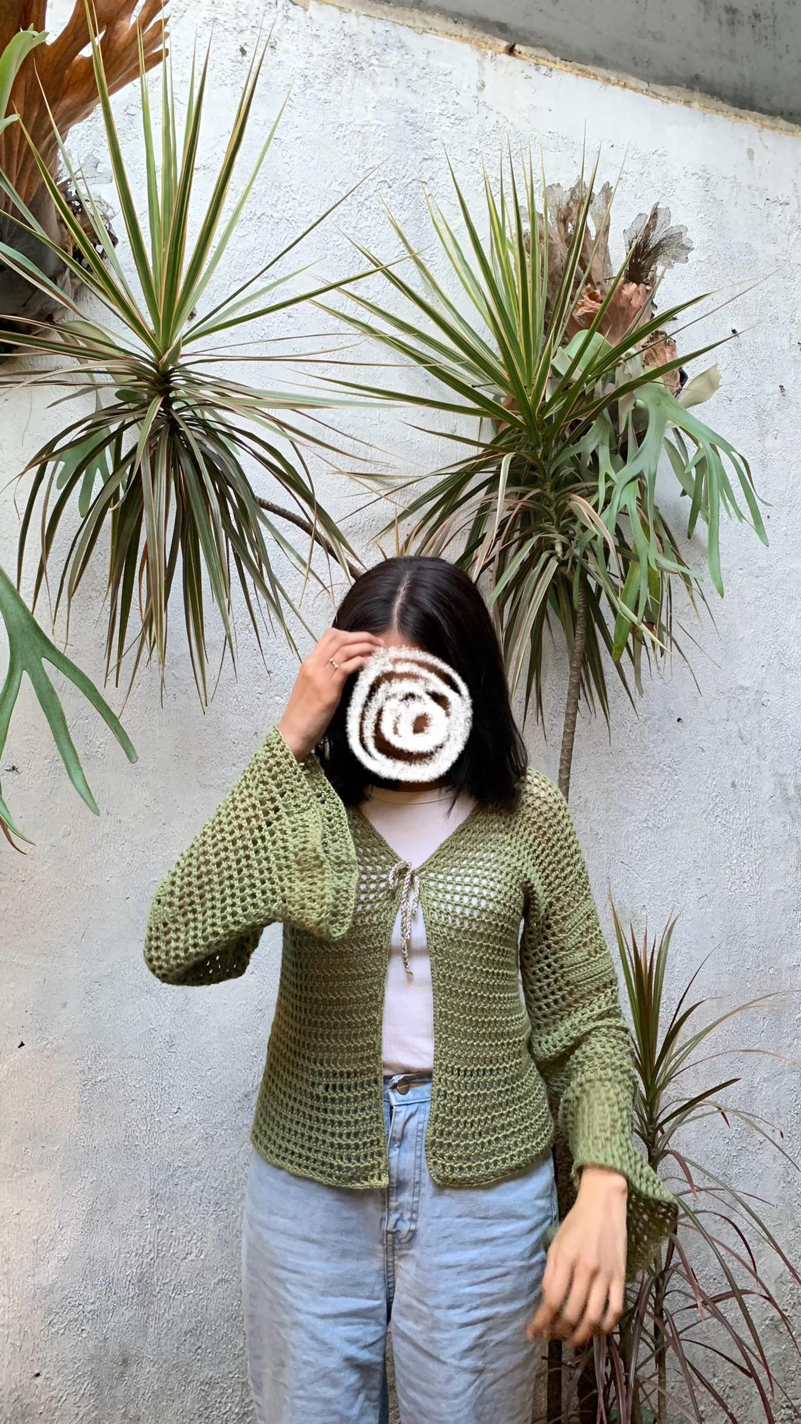 Filet Bow Sleeve Cardigan Crochet Pattern - Etsy