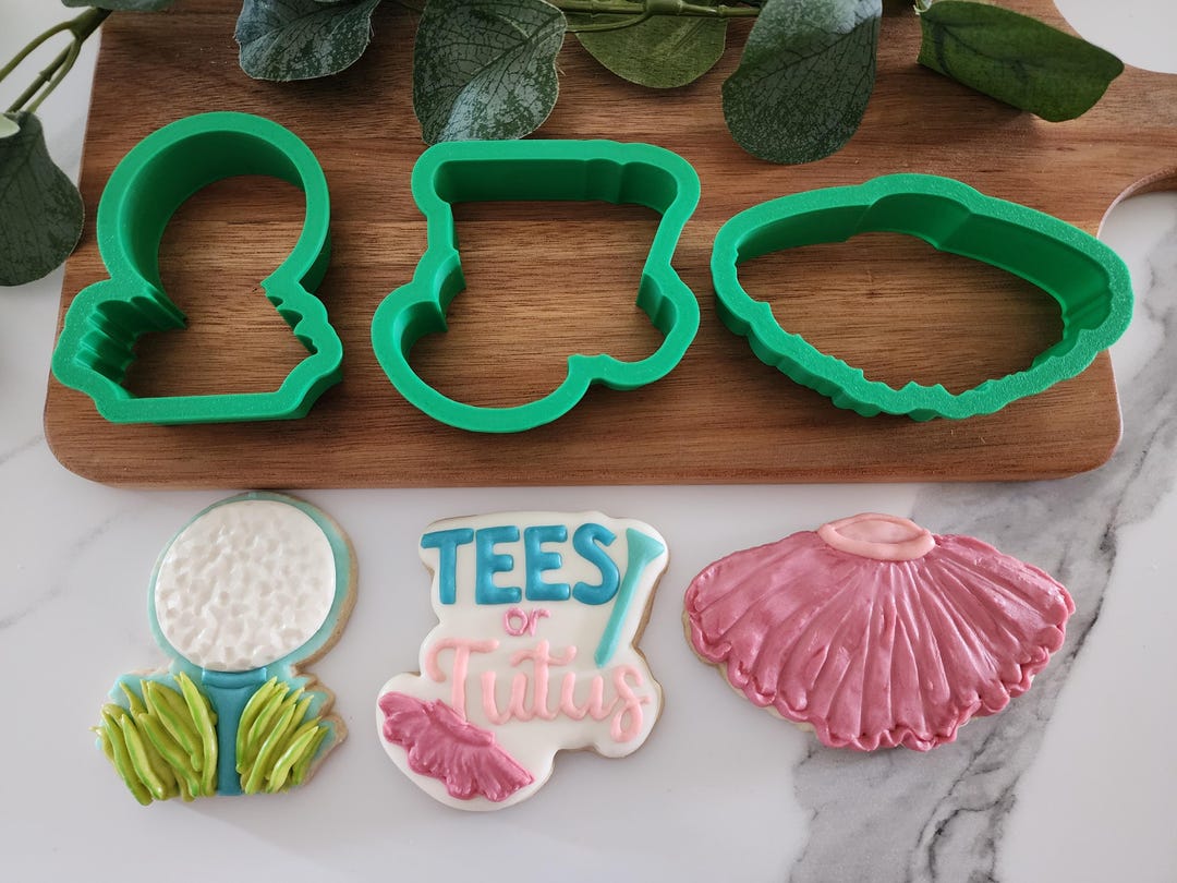 Tees or Tutus Cookie Cutter Set: Gender Reveal Baby Shower - 3pc - Etsy