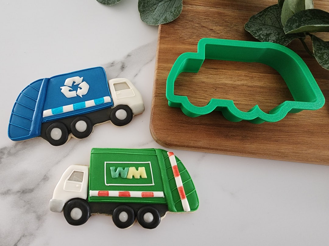 3 Pc Set Garbage Truck Recycle Logo Stencil - Cookie Stencils - Cupcake ...