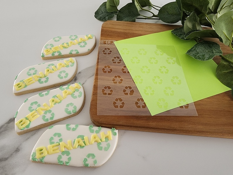 Garbage Truck & Recycle Logo Stencil Set - Cookie or Cupcake (3 Pc) - Etsy