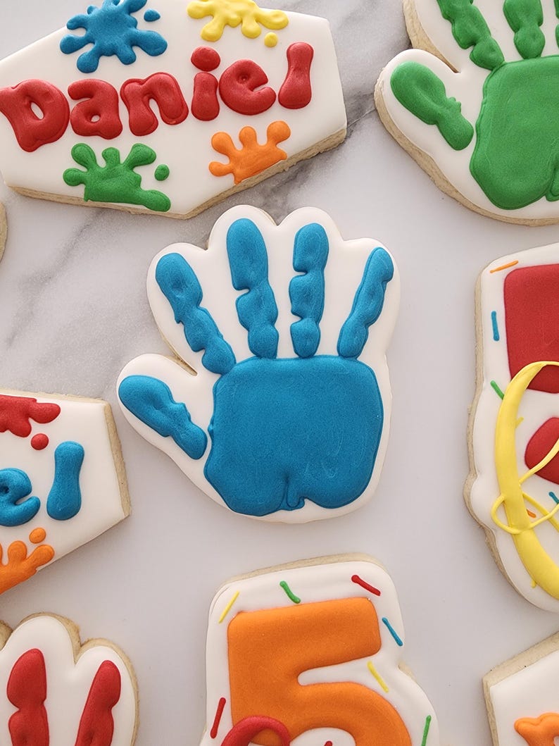 Hand Print Cookie Cutter - High Five - Hand Cutter - Birthday Cookie ...