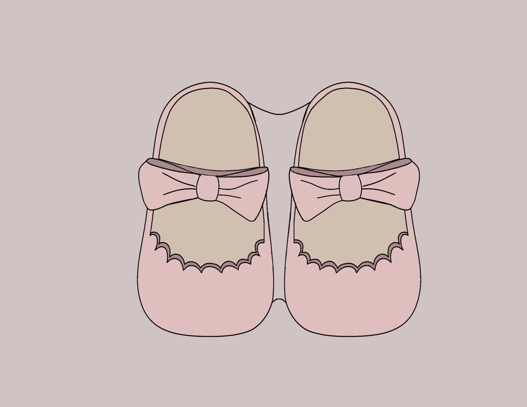 Baby Girl Shoes Cookie Cutter Baby Shoes Baby Girl Shoes Scalloped Bow ...