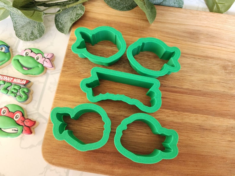 5pc Turtle Cookie Cutter Set Ninja Cookie Cutter Set Turtles Cookie ...