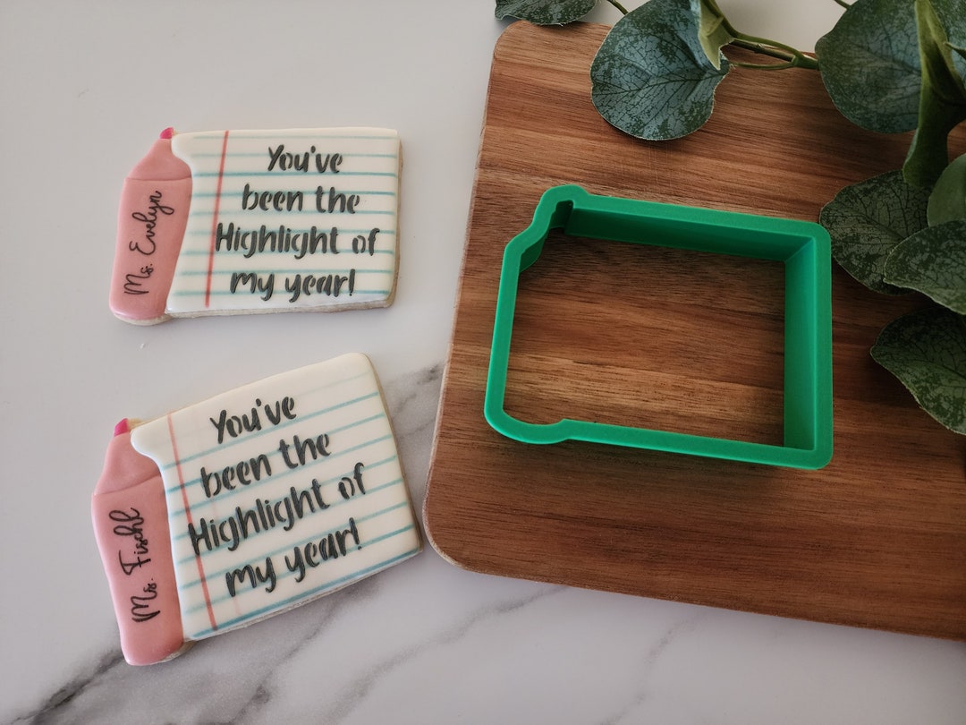 2 Pc Highlighter Plaque Teacher Appreciation Cookie Cutter - Thank You ...