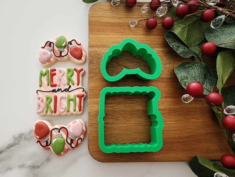 2pc Merry & Bright Cookie Cutter Set - Christmas Cookie Cutter Set ...