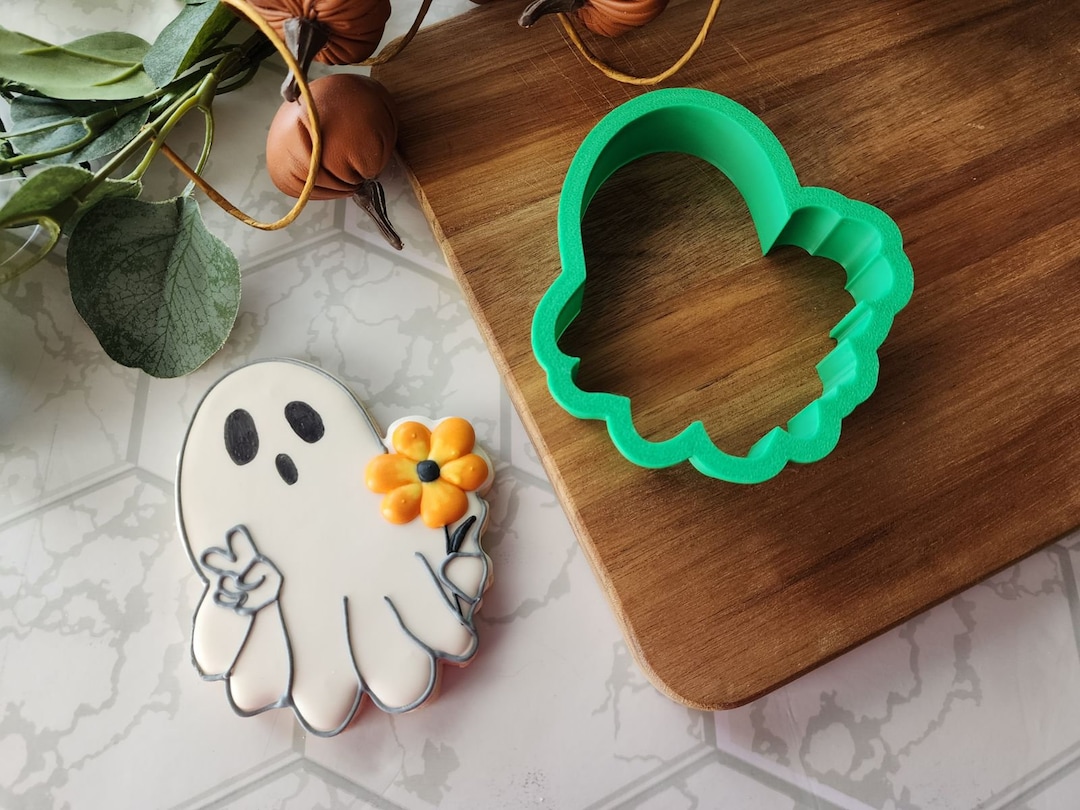 Ghost Flower Cookie Cutter - Halloween Ghost Cookie Cutter - Fondant ...
