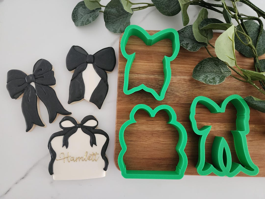 Coquette Bow Set - 3 Pc Cookie Cutter Set - Cookie Plaque - Bow Cookies ...