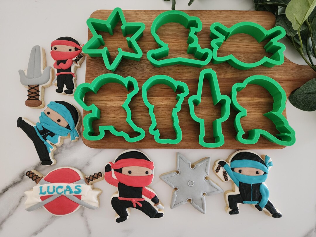 6 Pc Nina Cookie Cutter Set - Ninja Warriors - Sai - Ninja Star - Sword ...