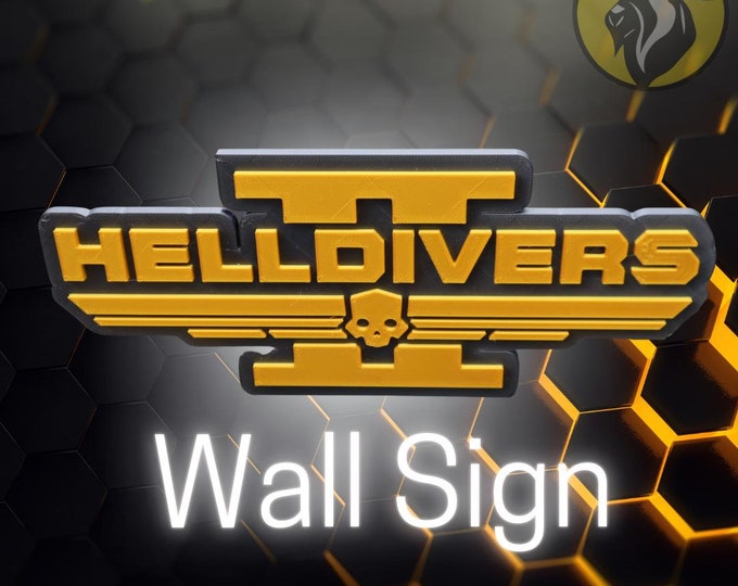 Helldivers 2 Logo Wall Art | Fan Art of Helldivers II | Gamer Space Decorations | 9.5" X 4" Sign ...