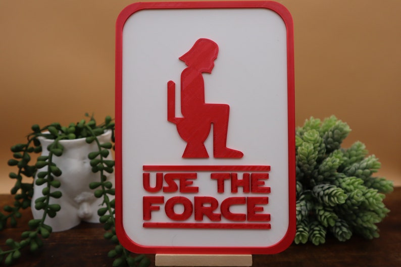 Use the Force Bathroom Sign Restroom Sign Darth Vader Funny Bathroom ...