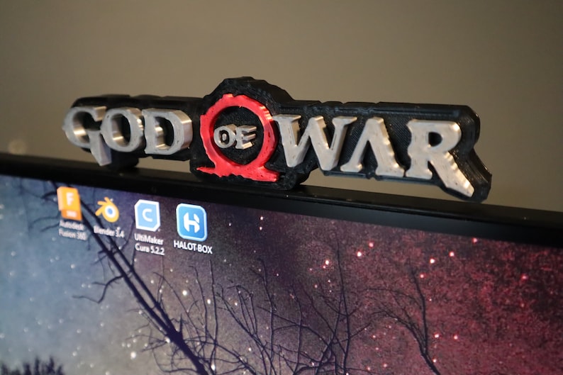 God of War Fan Art Logo 3d Printed Sign GOW Monitor - Etsy