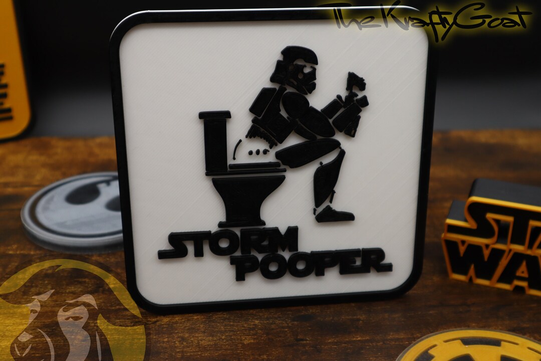 Storm Trooper Funny Bathroom Sign Storm Pooper Star Wars Sign Funny ...
