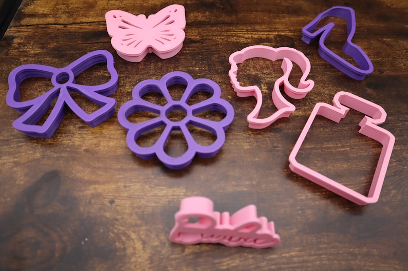 Seven Piece Pink Doll Cookie Cutters Set Birthday Party 3D Printed ...