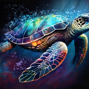 Deep Sea Turtle, Animals Art, Watercolor Painting, Nursery Animal Wall ...