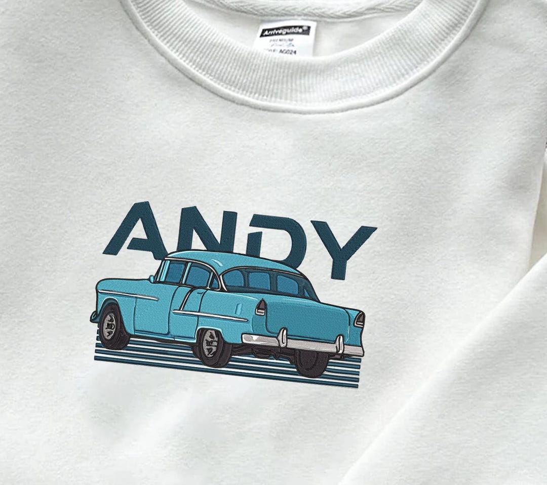 Custom Car Embroidered Sweatshirt, Car Photo Embroidered, Race Cars ...
