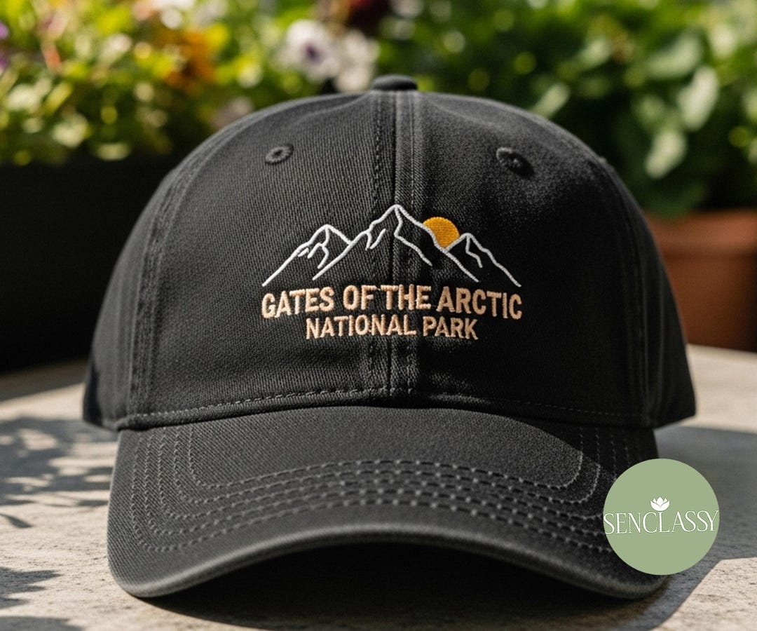 Gates of the Arctic National Park Embroidered Hat, Alaska Hiking Cap ...
