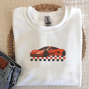 Custom Car Embroidered Sweatshirt, Car Photo Embroidered, Race Cars ...