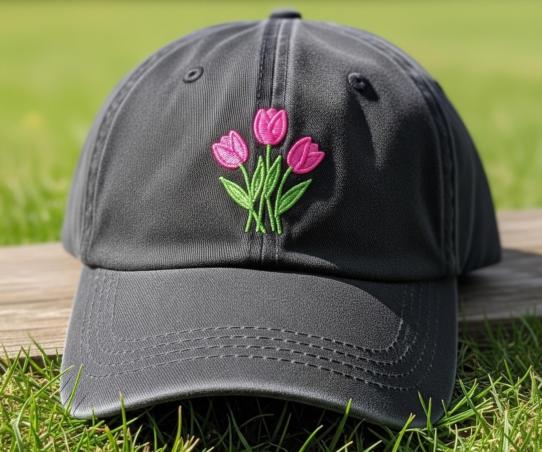 Embroidered Tulip Floral Baseball Cap for Gardeners Mom Gift Garden ...