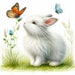 Bunny and Butterfly Clipart Bundle, Spring Designs, Watercolor Bunny ...