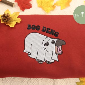 Cute Baby Hippo Moo Deng Bouncy Pig in Thai Hippopotamus Embroidered ...