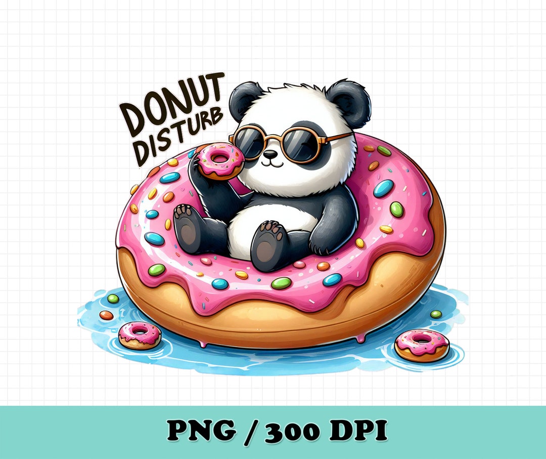 Donut Disturb Png,cute Panda Clipart Png,summer Vacation Png,funny ...
