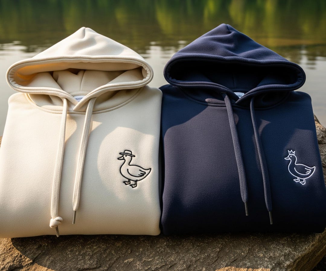 Duck Couple Embroidered Hoodie Set, Funny Matching Sweatshirts for ...