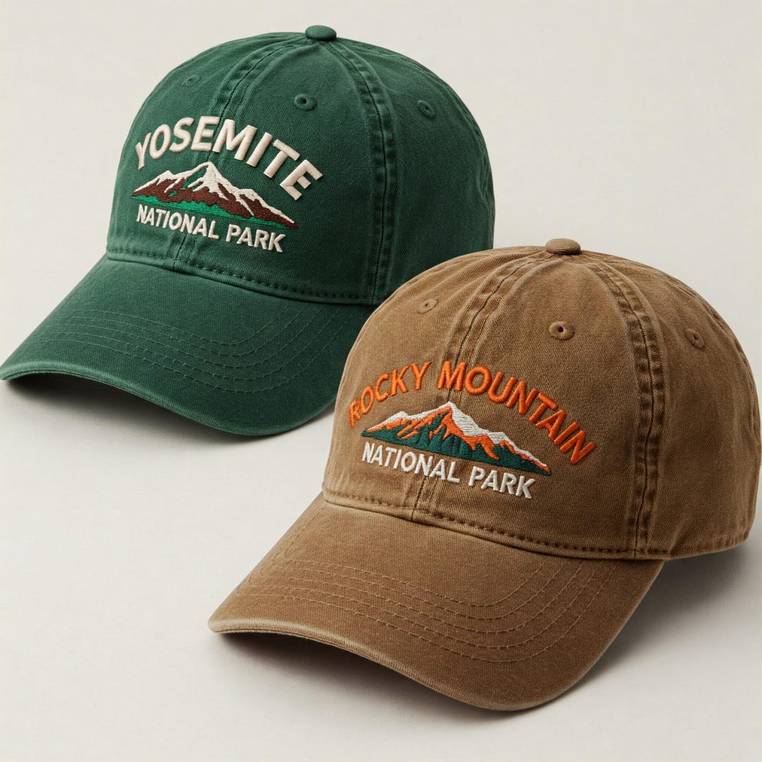 Protect National Park Embroidered Cap Washed Cap Park Hat Travel Hat ...