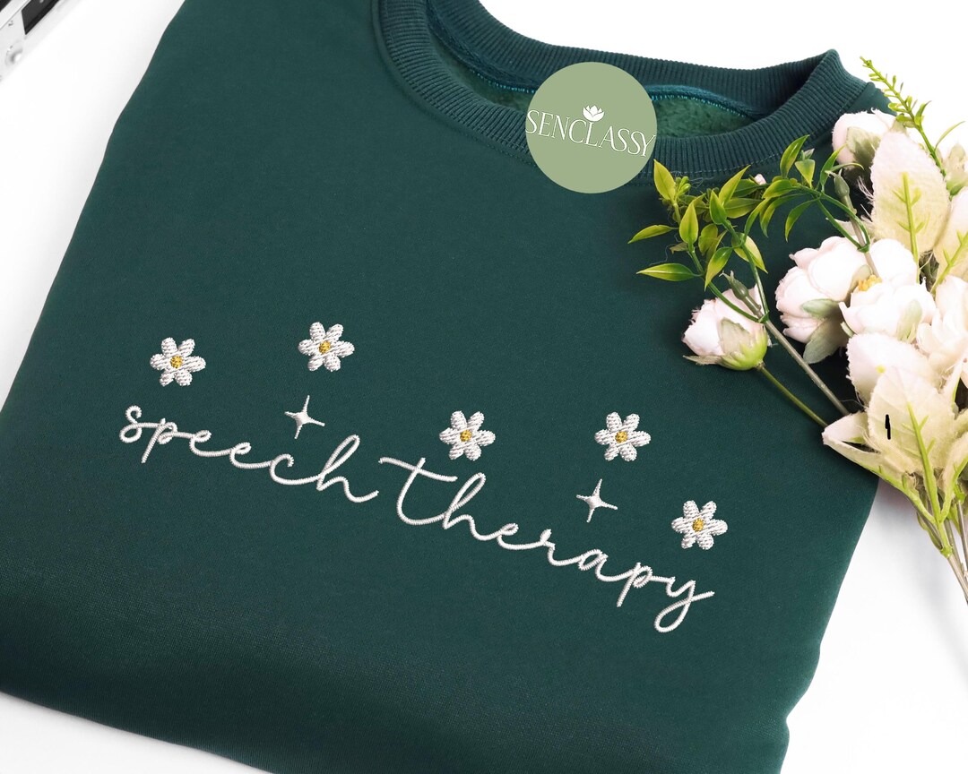Speech Therapy Daisy Embroidered Shirt, SLP Therapist Gift, SLPA ...