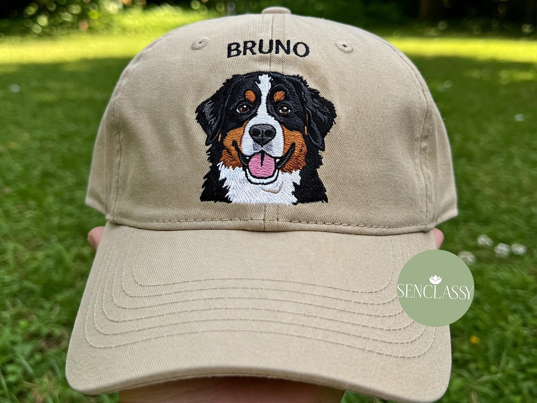 Custom Dog Hat With Name, Personalized Embroidered Pet Portrait Cap ...