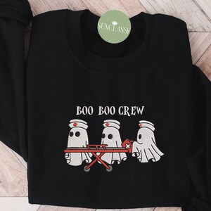 Nurse Boo Boo Crew Embroidered Halloween Sweatshirt, Boo Boo Crew Nurse ...